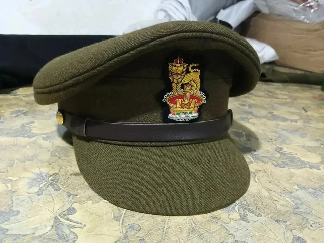 WW2 BRITISH ARMY Repro Military Soldier Hat Uniform Officer Visor Cap £ ...