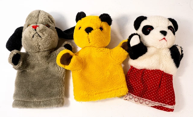 SOOTY,SWEEP AND SOO Hand Glove Puppets - Teddy Bear,Dog,Panda. VGC. £19 ...