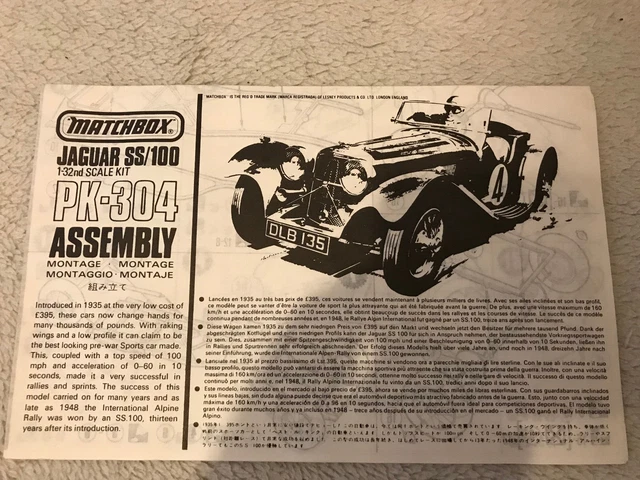 MATCHBOX PK-304 JAGUAR SS 100 1/32 Model Kit £46.01 - PicClick UK