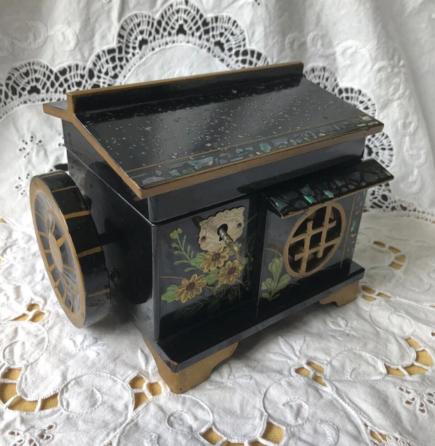 VINTAGE FUJI MUSIC Box Moving Water Mill with Key ‘Salut d’Amour ...