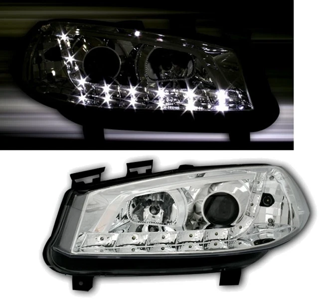 SCHEINWERFER LED TAGFAHRLICHT Optik pour Renault MEGANE 2 II 2002-2005 ...
