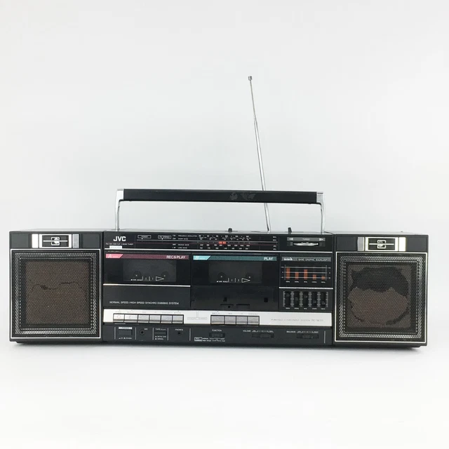 JVC VINTAGE RETRO Portable Stereo PC-W35 Cassette Radio Twin Tape ...