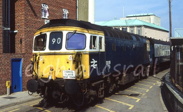 ORIGINAL 35MM BRITISH RAILWAY UNMOUNTED SLIDE OF 33119 @ WEYMOUTH ...