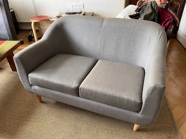 MADE.COM TUBBY 2 Seater Sofa Grey Used In Good Condition 49.00 PicClick UK