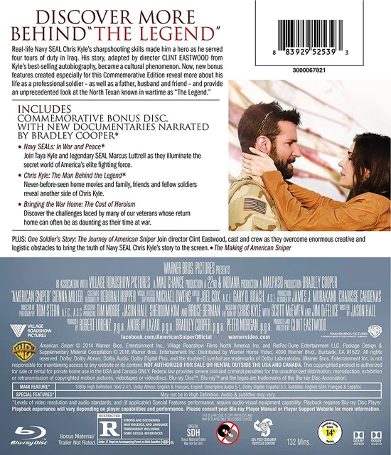 AMERICAN SNIPER: THE Chris Kyle Commemorative Edition (Blu-ray) Bradley ...