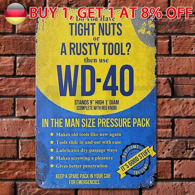 # PIASTRA METALLICA vintage Wd-40 solvente pittura rettangolare in ...