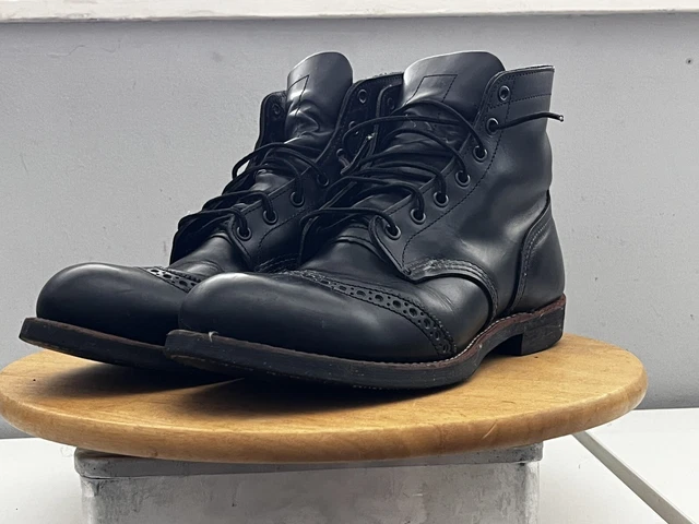 RED WING #8126 Brogue Iron Ranger Black Leather Boots Men’s 11 Uk Rare ...