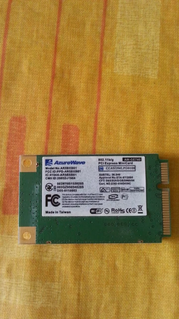 AZUREWAVE WIRELESS MODEL AR5BXB61 PCIe Mini Card Mini Card AZUREWAVE £7 ...