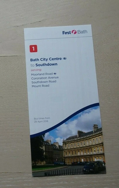 FIRST BATH Bus Timetable - Bath To Southdown - 2018 £2.00 - PicClick UK
