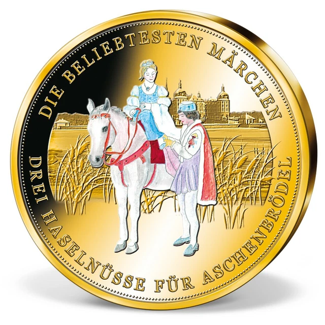 DREI HASELNÜSSE FÜR Aschenbrödel / Aschenputtel - MÄRCHEN - MEDAILLE - VERGOLDET EUR 39,99 ...