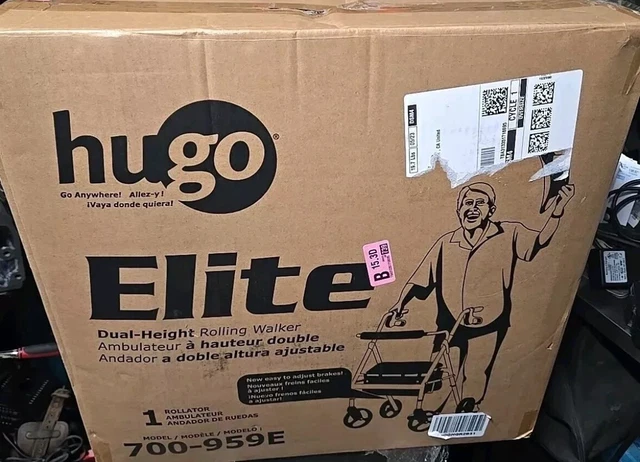 HUGO ELITE ROLLATOR Walker with Seat, Backrest and Saddle Bag, 700-959E ...