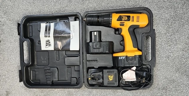 JCB JCBD-CD18C CORDLESS Drill with case, manual & 2 batteries £24.99 ...