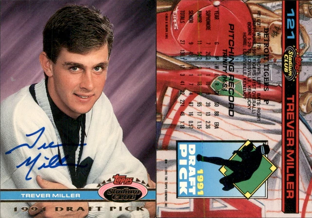 CARTE SIGNÉE TREVER Miller 1992 Stadium Club Dome #121 Detroit Tigers ...