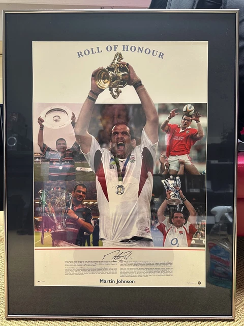 SIGNED MARTIN JOHNSON England Rugby Union 2003 World Cup Poster ...