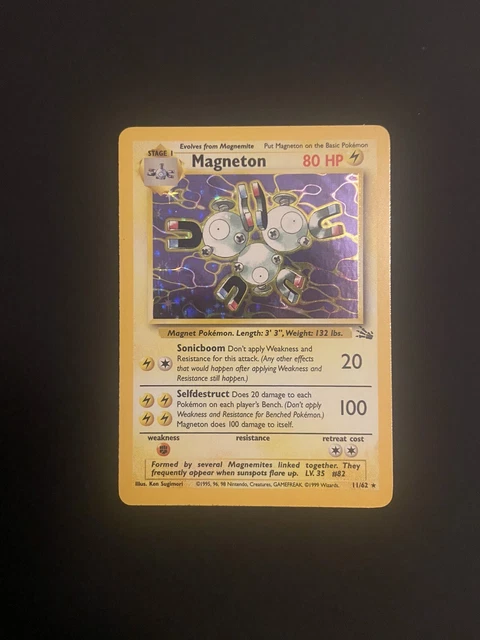 MAGNETON 11/62 FOSSIL Holo Pokémon TCG WOTC Rare Card NM - MINT EUR 15,08 - PicClick IT