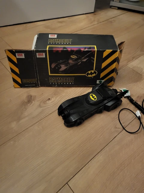 VINTAGE BATMAN BATMOBILE 1989 Telephone Collectable Landline With Boxed ...