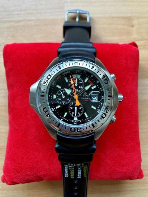 CITIZEN PROMASTER ANALOG Depth Meter With Chronograph 200m Diver's ...