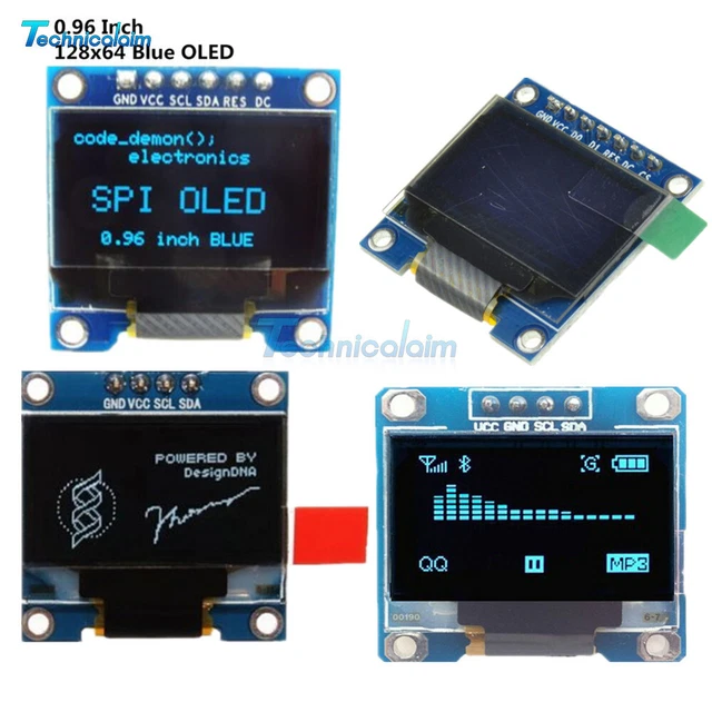 0.96& I2C IIC SPI Serial 128X64 OLED LCD LED Display Module for Arduino ...