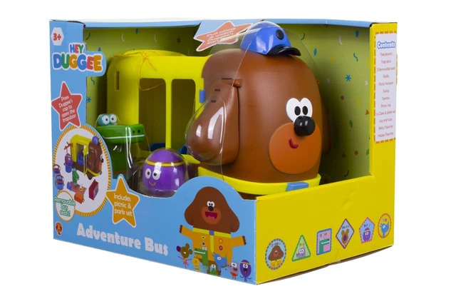 IL SET DI gioco CBEEBIES Hey Duggee Adventure Bus include 2 figure ...