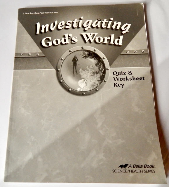 ABEKA INVESTIGATING GOD'S World Quiz & Worksheet Key 5th Grade Yr. 6 ...