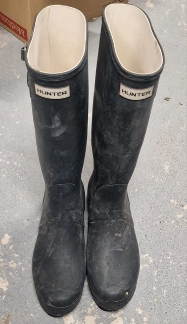 HUNTER ORIGINAL BLACK Wellies Wellington Boot Men’s Size 8 - EU 42 ...