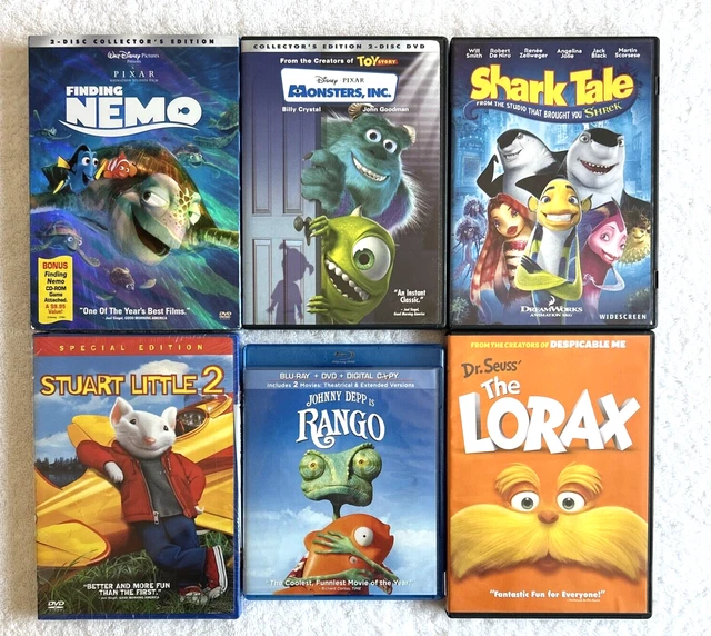 LOT 6 KID DVD Movies Finding Nemo, Monsters Inc, Shark Tale, Stuart ...