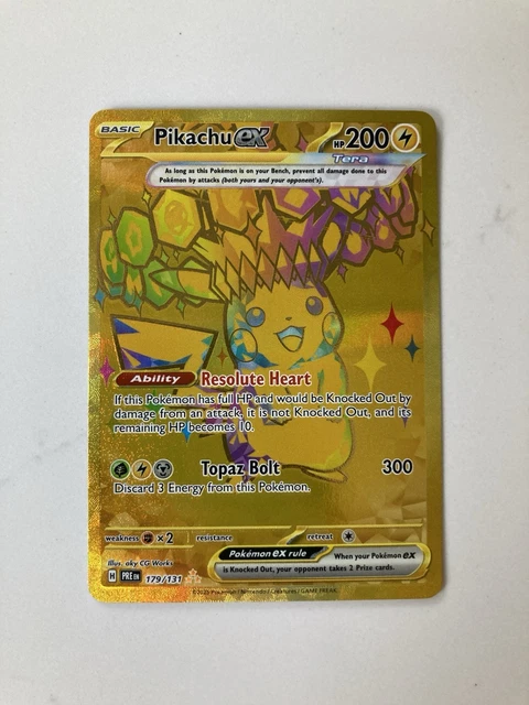 POKÉMON TCG - Prismatic Evolutions - Hyper Rare Gold Pikachu 179/131 £ ...