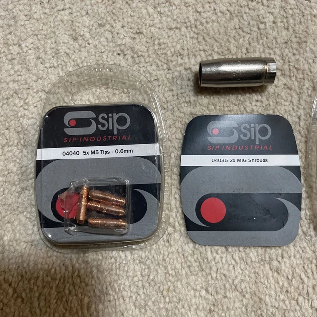 SIP MIGMATE / Weldmate mig gas shroud nozzle screw on x 1 With X4 0.6mm ...