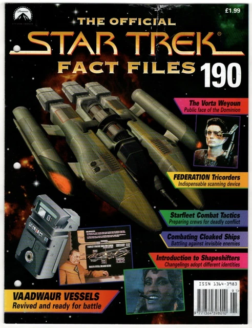STAR TREK FACT Files #190. Vaadwaur Vessel. VG. GE Fabbri Ltd 2000 £1. ...