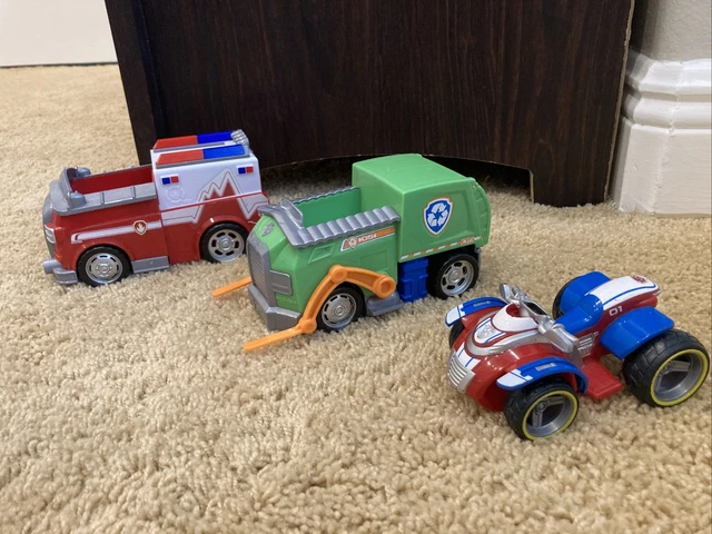 PAW PATROL MARSHALL Ambulance Fire Truck, Rocky Recycle, & Ryder 4 ...