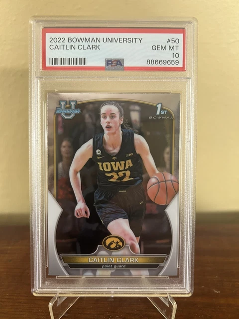 2022-23 BOWMAN CHROME University CAITLIN CLARK 1st Prospect #50 PSA 10 ...
