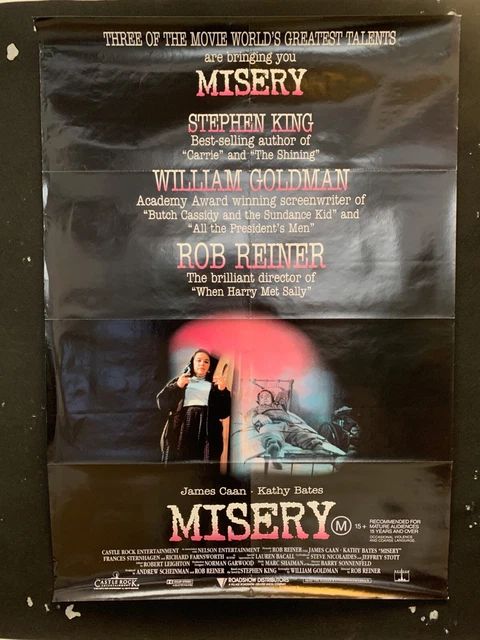 MISERY AUSTRALIAN ONE Sheet Movie Poster cult 90s Stephen King horror ...