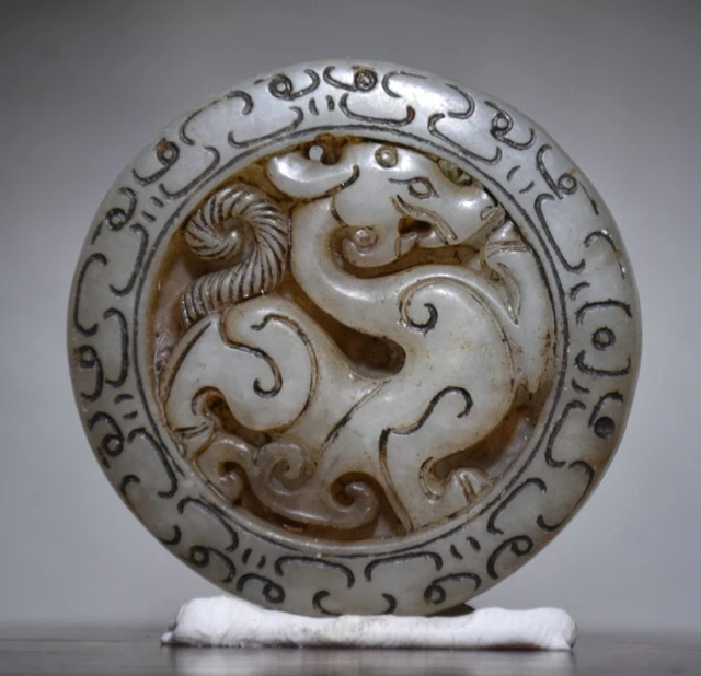 2 &RARE CHINOIS antique sculpture en jade Feng Shui animal Yubi pendentif EUR 42,00 - PicClick FR