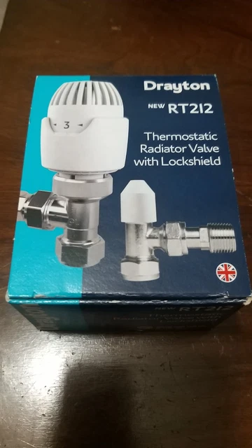 DRAYTON NEW RT212 Thermostatic Radiator Valve with Lockshield 15mm £16. ...