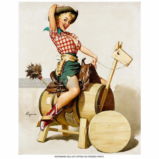 1960S GIL ELVGREN Pin-Up Girl Art Print * NAPA Auto Parts Store Race ...