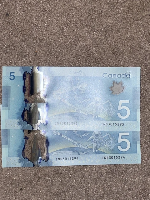 CANADIAN 5$ MONEY bills RARE serial Number Sequence $10.00 - PicClick CA