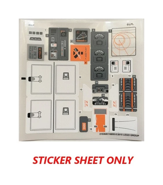 LEGO 75098 - Star Wars - Assaut sur Hoth - FEUILLE D'AUTOCOLLANTS EUR ...