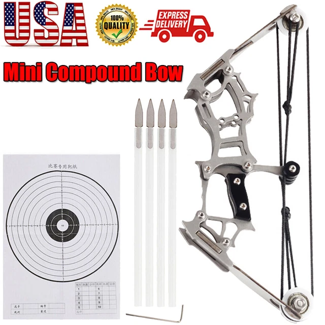 6& MINI COMPOUND Bow Kit Arrows Target Shooting Archery Toy Bow w/ 4pcs ...