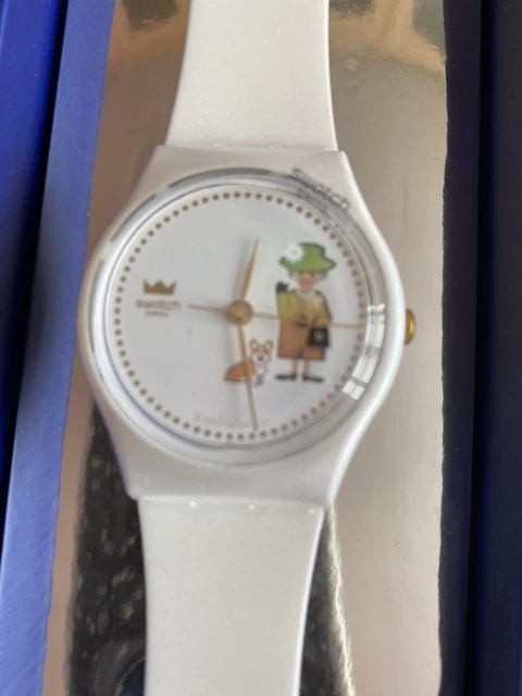 SWATCH 2022 HOW Majestic Queen Elizabeth Platinum Jubilee Watch - Brand ...