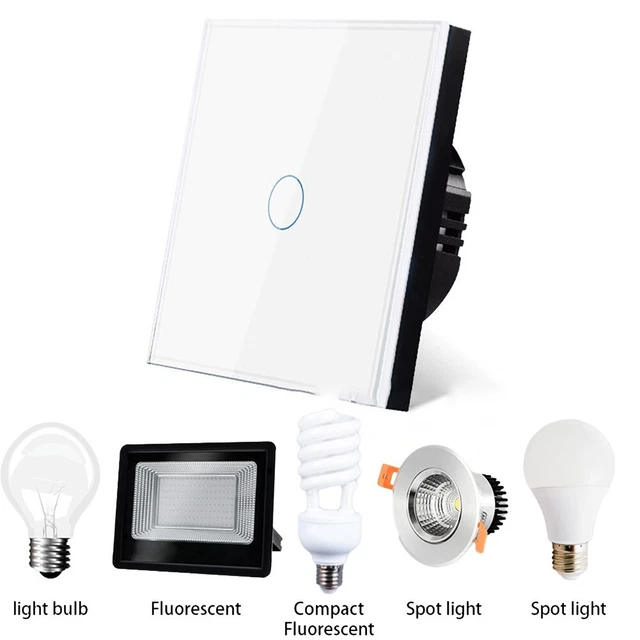 PANNEAU DE VERRE intelligent pour interrupteur d' clairage mural britannique av EUR 21,11 ...