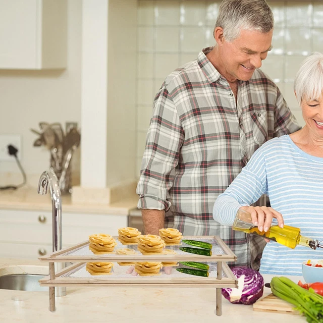 WOODEN PASTA HERB Drying Racks 1/2-Tier Food-Dryer Kitchen Holder Pra £ ...