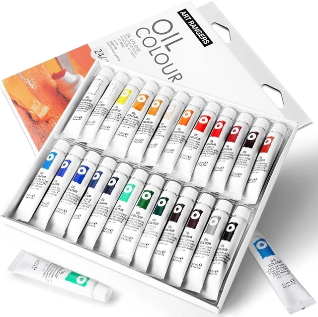 OIL PAINT SET,24 x 12ml Colors, Richly Pigmented Oil Paints for Canvas ...