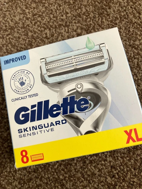 BRAND NEW GILLETTE skinguard sensitive pack of 8 blades RRP £23.99 £0. ...