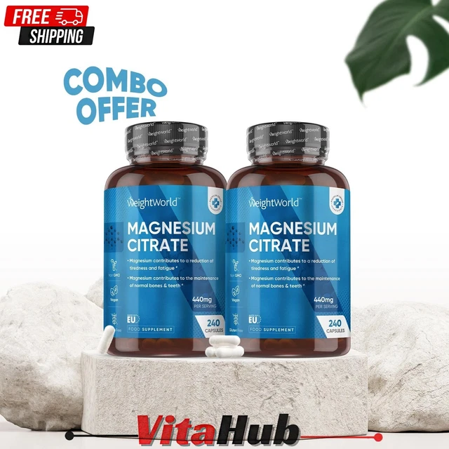 MAGNESIUM 240 CAPSULES x2 - Muscle growth, Fitness, Sport - Healthy ...