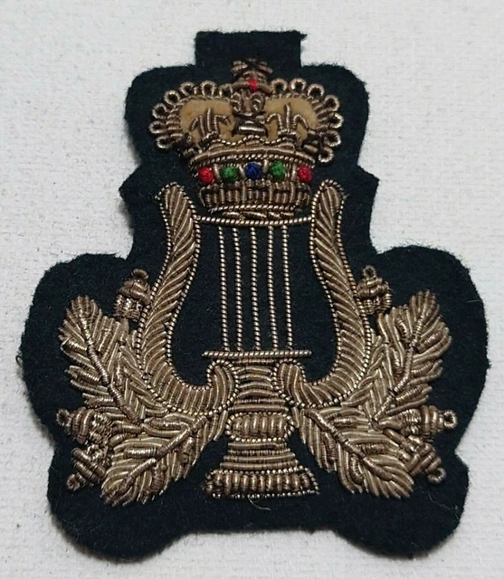 BRITISH ARMY BANDMASTER bullion patch Badge Musician insignia on black ...