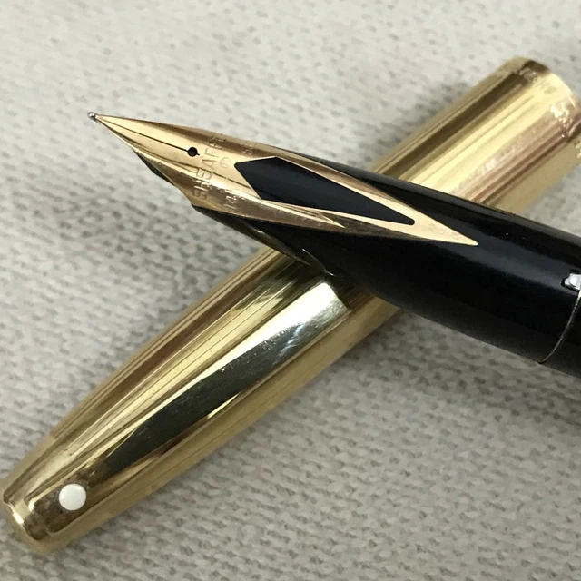 VINTAGE SHEAFFER IMPERIAL 770 12k G.F Cap black barrel 14k fine gold ...