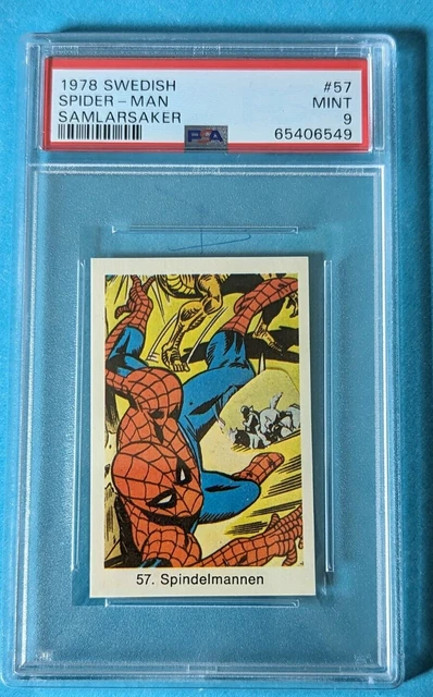 1978 SWEDISH SAMLARSAKER #57 Spider-Man PSA 9 Top Pop EUR 92,31 ...