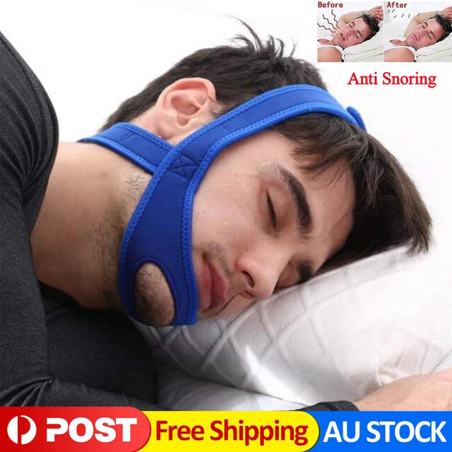 AU SNORE STOP Belt Close Mouth Anti Snoring Cpap Chin Strap Apnea Jaw ...