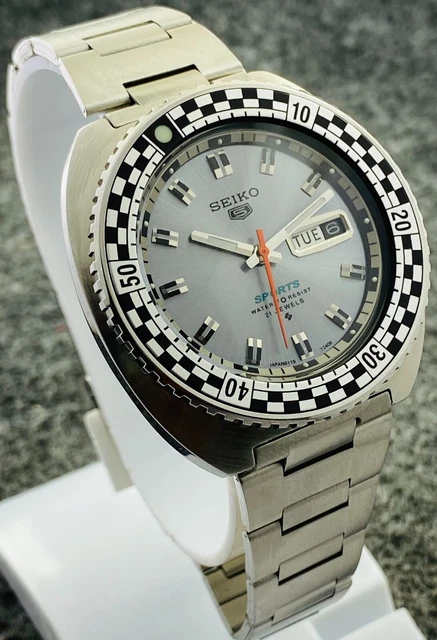 OROLOGIO VINTAGE SEIKO 5 Sport Rally Automatico 6119-7173 Lunetta Rotante Da Uomo Funzionante ...