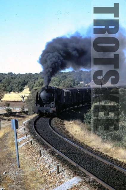 35MM SLIDE RENFE Spanish Railways Steam Loco 141 F 2224 1974 Original £ ...